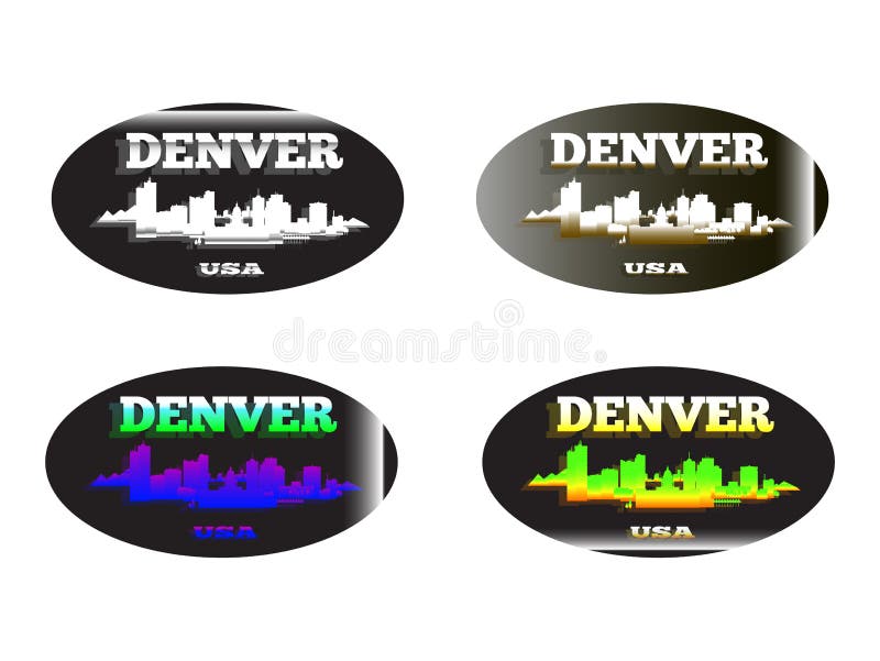 Holographic sticker Denver stock vector. Illustration of beauty - 79332055