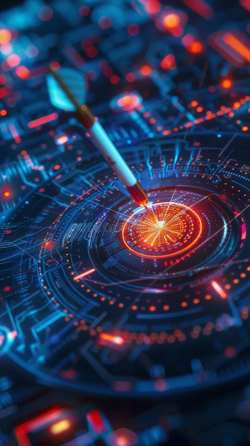 Holographic Target Interface with a Dart in the Center Symbolizing ...