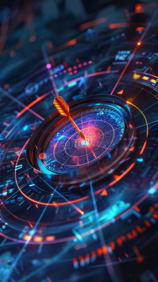 Holographic Target Interface with a Dart in the Center Symbolizing ...