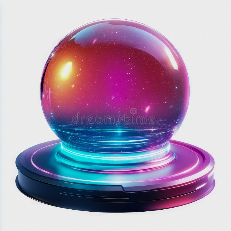 Holographic Tech Colorful Sphere with Light on Top Innovative Design ...