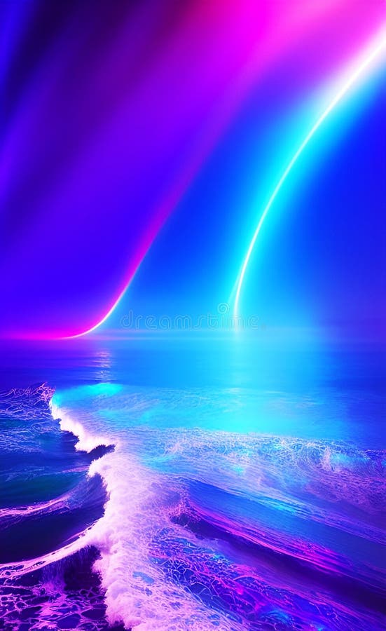 Holographic Tone Wave Pattern Background Art Color Wallpaper Stock ...
