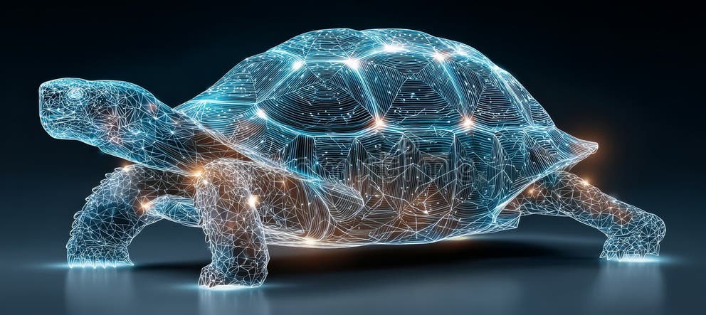 Holographic Tortoise Glides through Digital Space, Showcasing ...