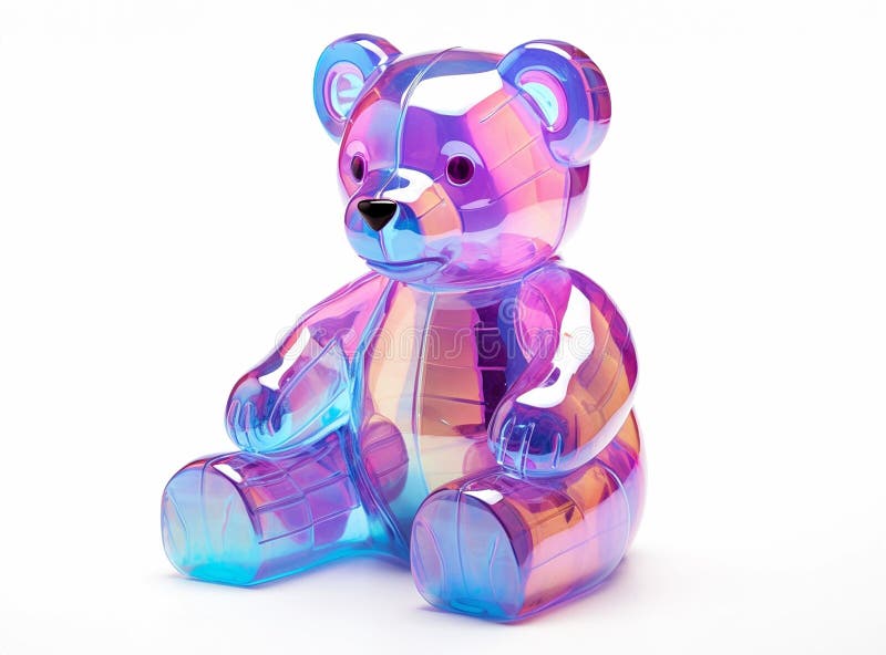 Holographic Translucent Glass Bear, Rainbow Spectroscopy Effect Stock ...