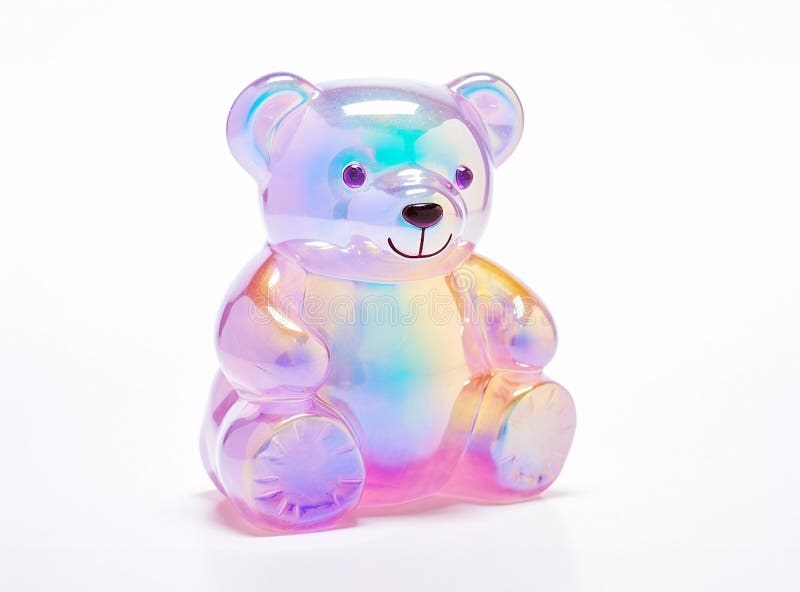 Holographic Translucent Glass Bear, Rainbow Spectroscopy Effect Stock ...