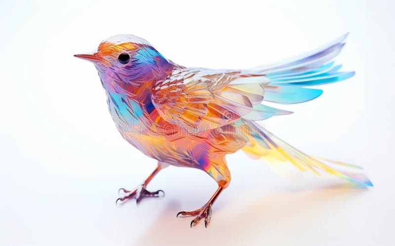 Holographic Translucent Glass Heart, Rainbow Spectroscopy Effect Stock ...