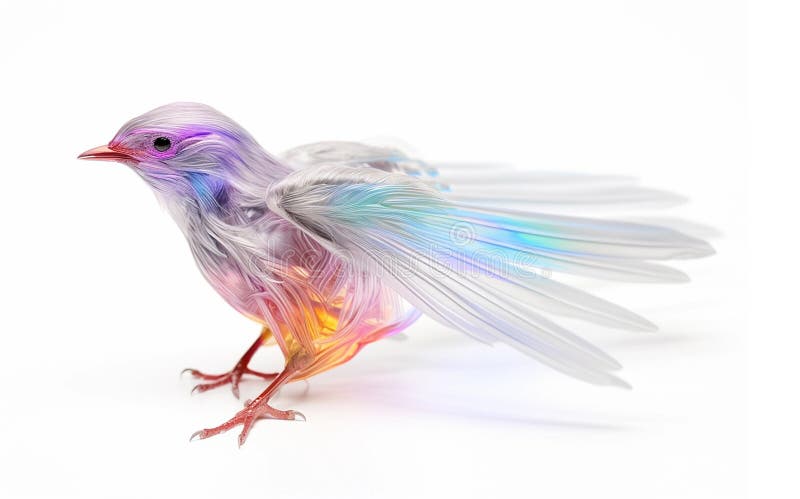 Holographic Translucent Glass Bird, Rainbow Spectroscopy Effect Stock ...