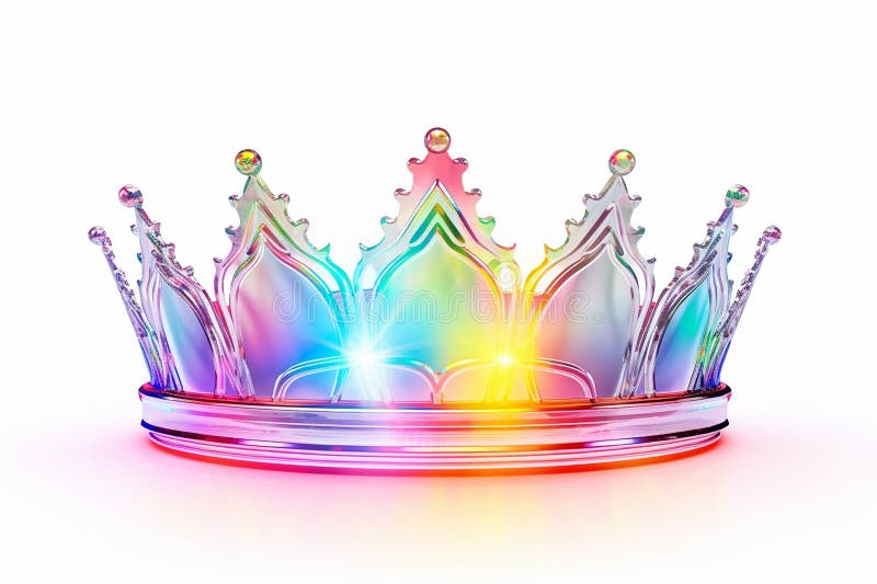 Holographic Translucent Glass Crown, Rainbow Spectroscopy Effect Stock ...