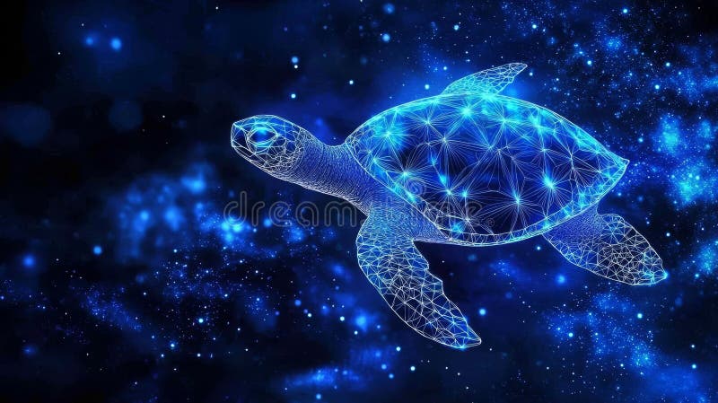 Holographic Turtle in Digital Space Modern Technology and Futuristic ...