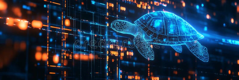 Holographic Turtle Swimming through Digital Space, a Visualization of ...
