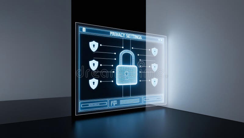 Holographic User Interface Displaying Privacy Settings with Security ...