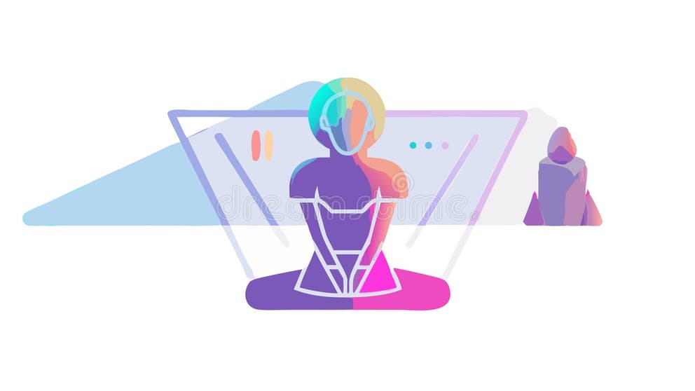 Holographic User Interface: VR, AR Future of Interaction, Vector Design ...