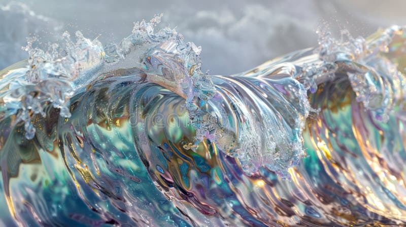 Holographic Water Wave Concept Art Background. Generative AI Stock ...