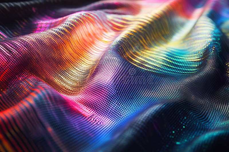 Holographic Wave of Color. Shimmering Rainbow Textures Stock Image ...