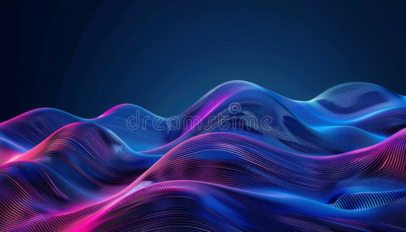 Holographic Wave Neon Deep Purple, Abstract Blue Background Stock ...
