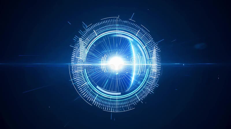 Holographic Wireframe AI Module Spinning with Intense Light Bursts ...