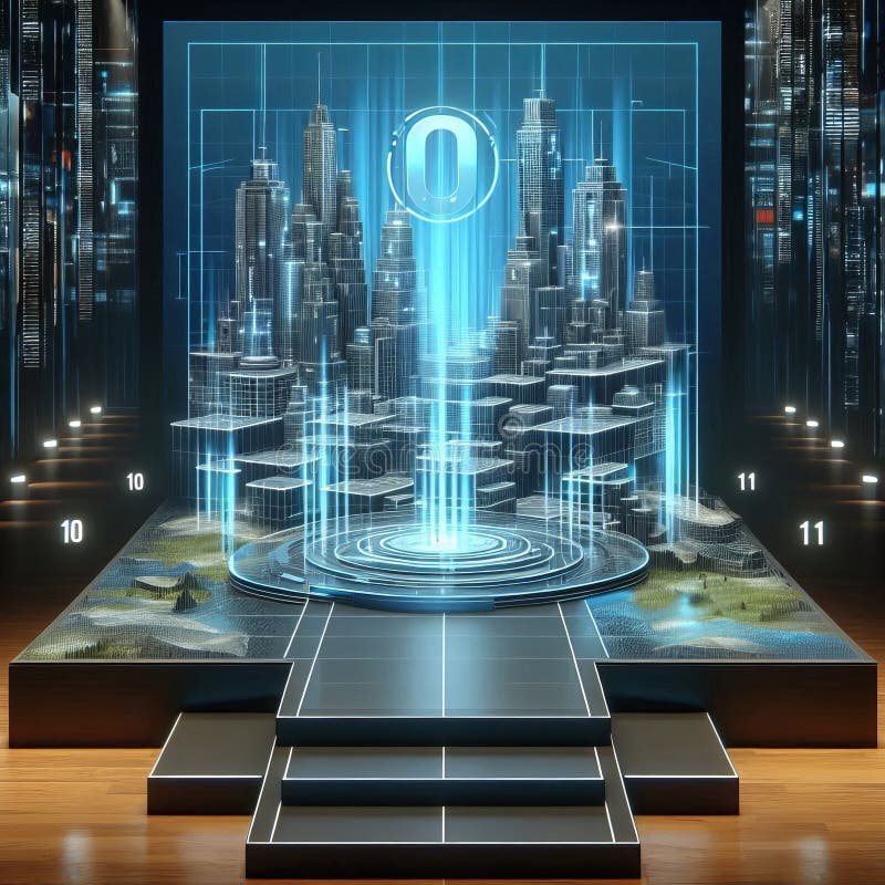 6 10 a Holography Image of a Futuristic Platorm Game Abstract P Stock ...