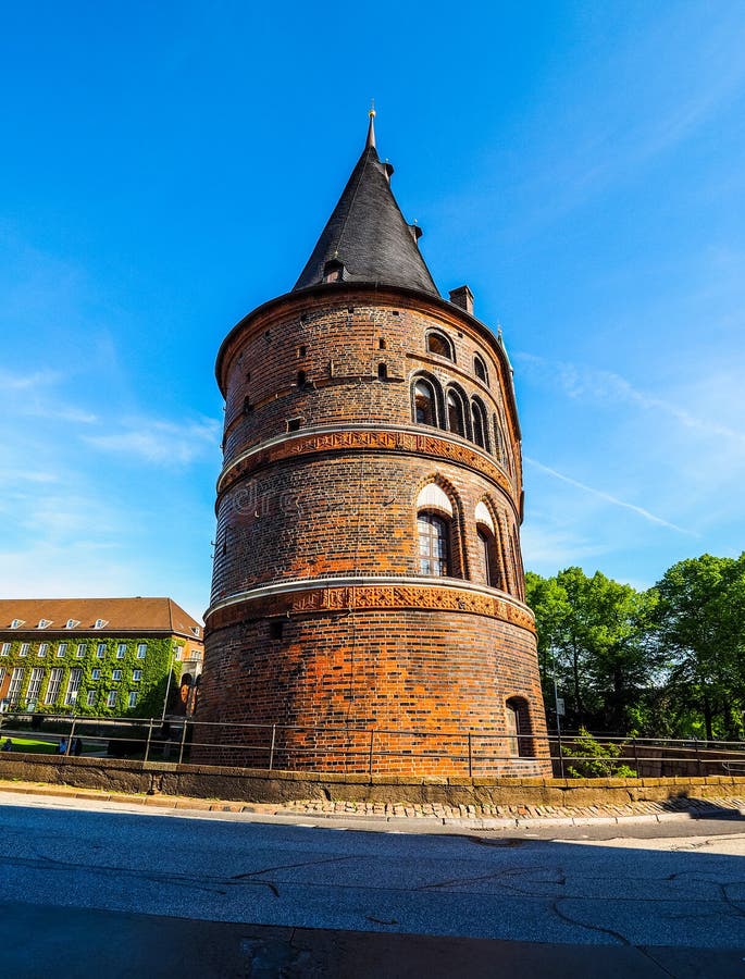 Holstentor (Holsten Gate) in Luebeck Hdr Stock Photo - Image of ...