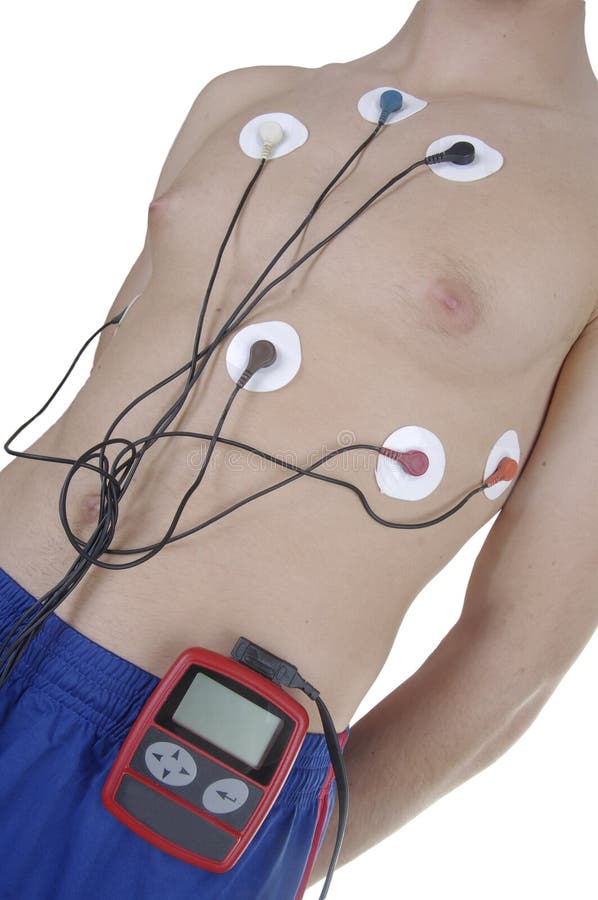 Holter on body stock photo. Image of medical, medicine - 27397482