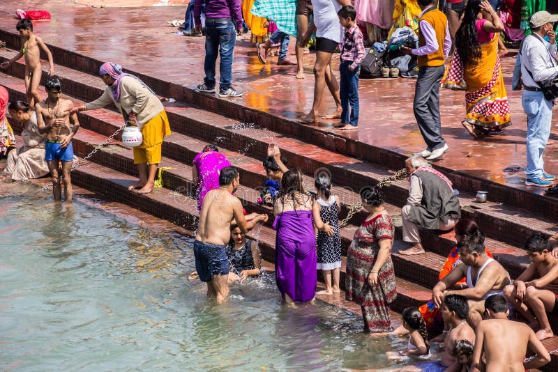 Holy bath in the Ganges editorial photo. Image of indian - 96701471