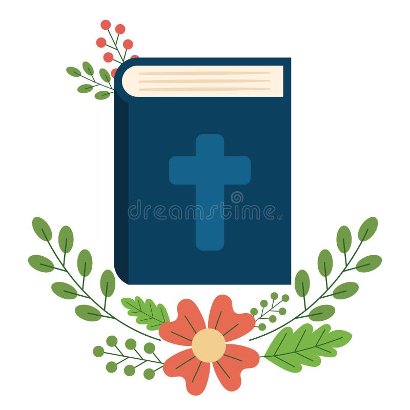 Holy bible catholic stock vector. Illustration of flower - 353855383