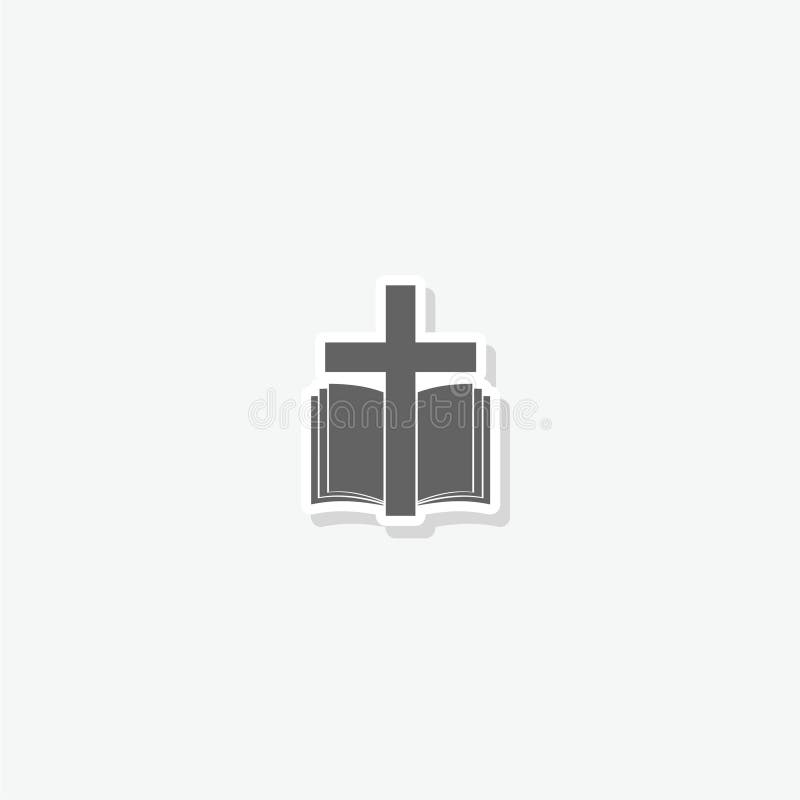 Holy Bible Icon Sticker Isolated on Gray Background Stock Vector ...
