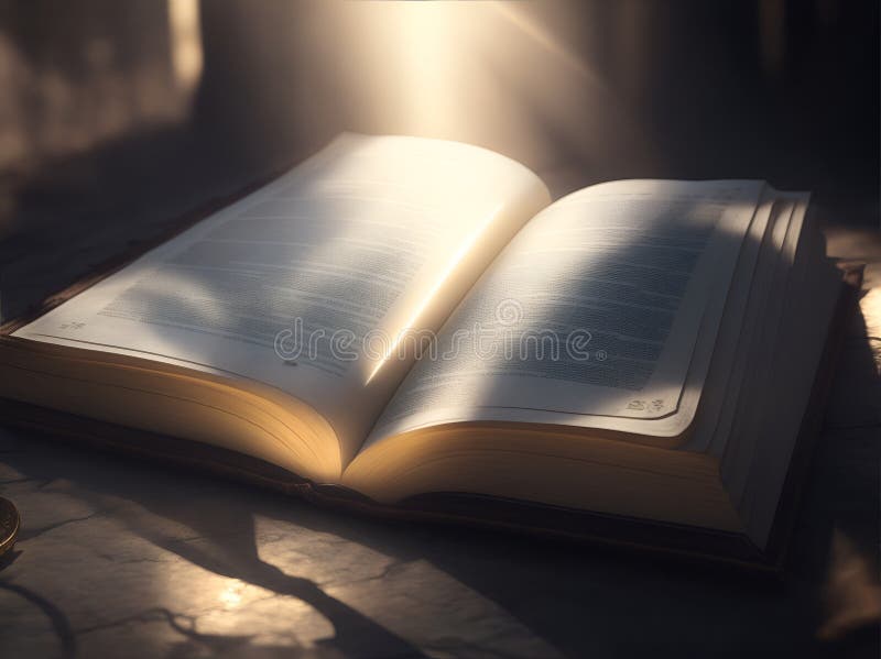 Holy Bible with Light Emitting from it. Generative AI Stock ...