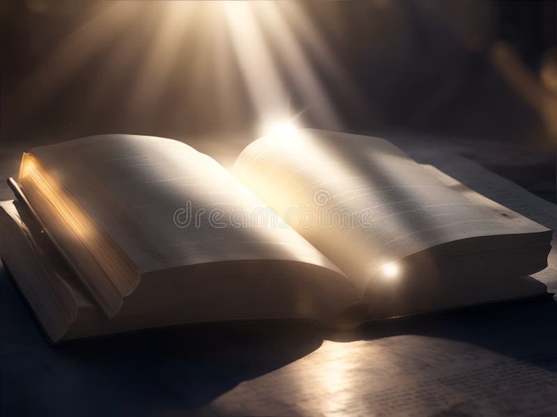 Holy Bible with Light Emitting from it. Generative AI Stock ...