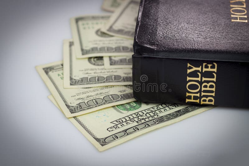 Holy Bible & money stock image. Image of praying, sign - 1723795