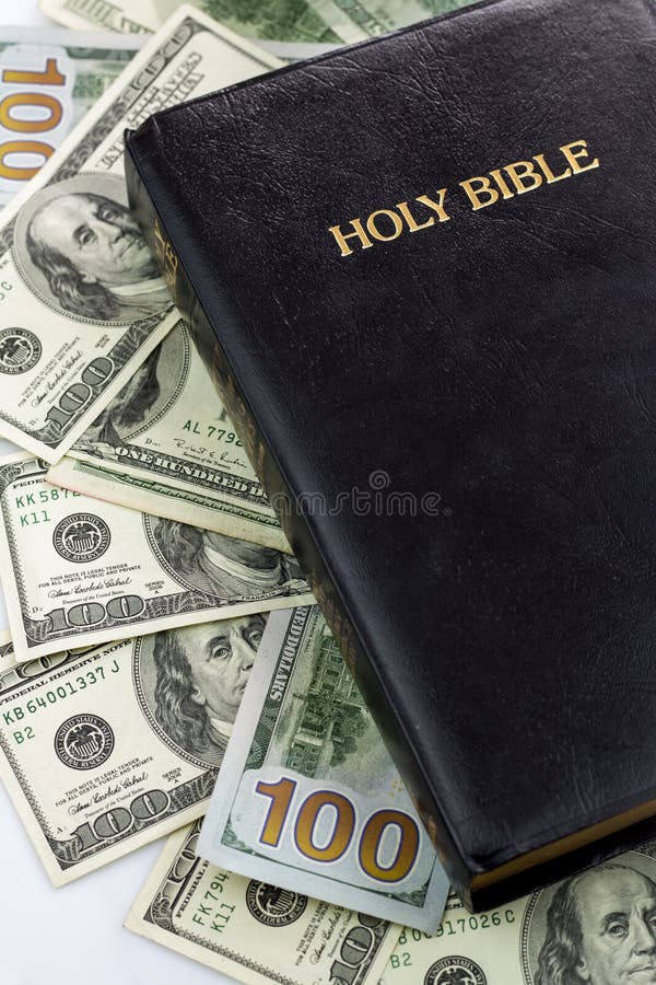 Holy Bible and money stock image. Image of worship, hope - 44400551
