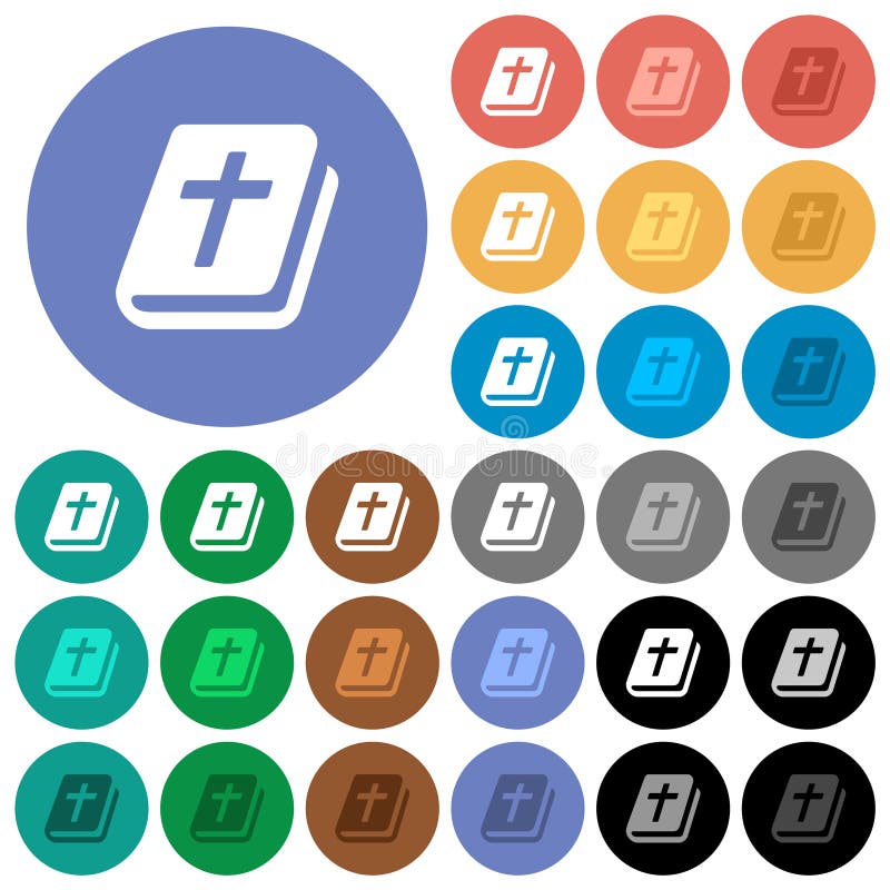 Holy Bible Round Flat Multi Colored Icons Stock Vector - Illustration of ancient, literature ...