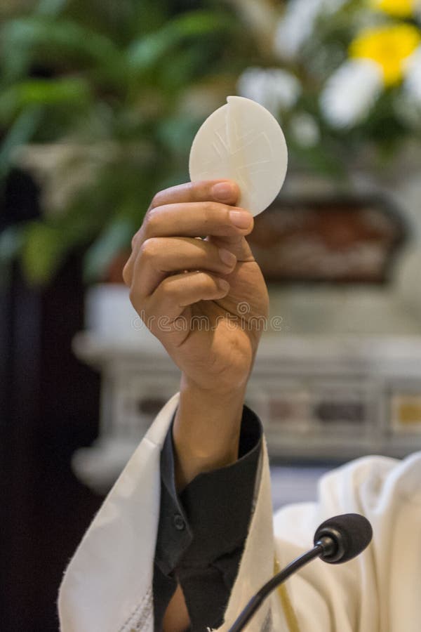 The Holy Bread during the Communion Stock Photo - Image of religious ...