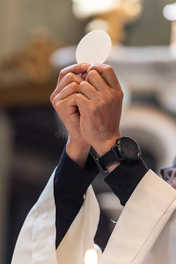 The Holy Bread in the Rite of Eucharist Stock Image - Image of host ...