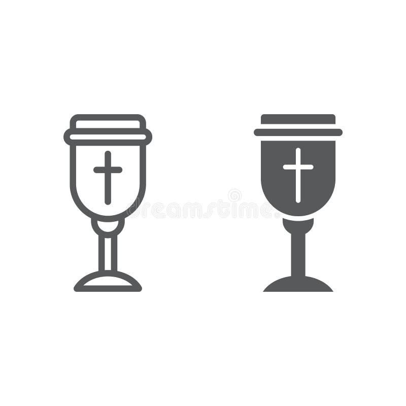 Holy Chalice Line Icon, Christian and Cup, Goblet Sign, Vector Graphics ... Holy Chalice Line Icon, Christian and Cup, Goblet Sign, Vector Graphics ...