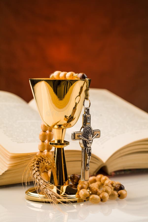 Holy communion chalice stock photo. Image of rosary - 274770710