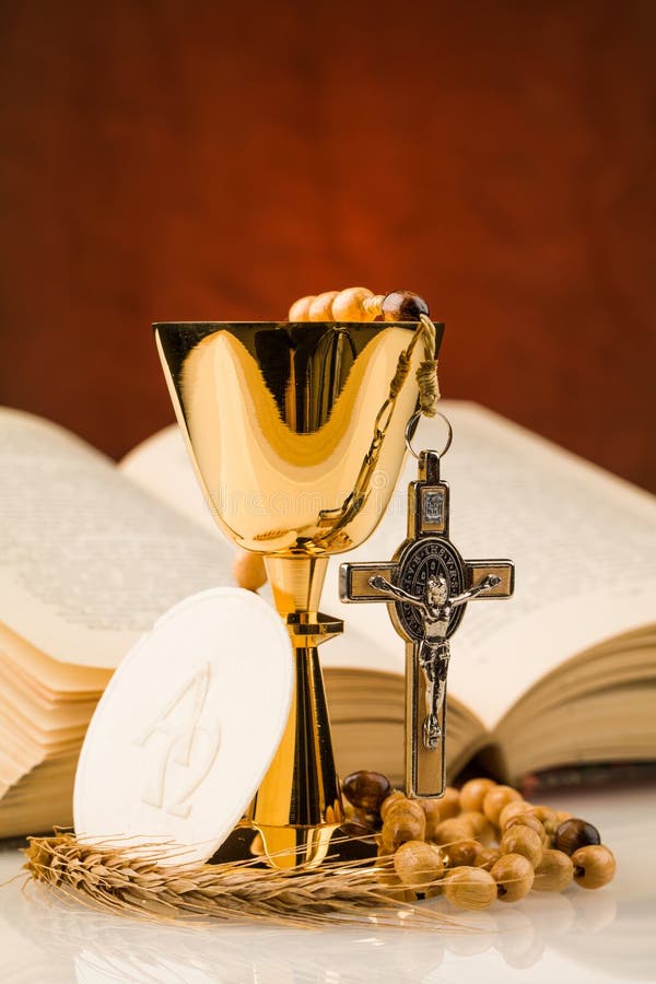 Holy communion chalice stock image. Image of rosary - 274770575