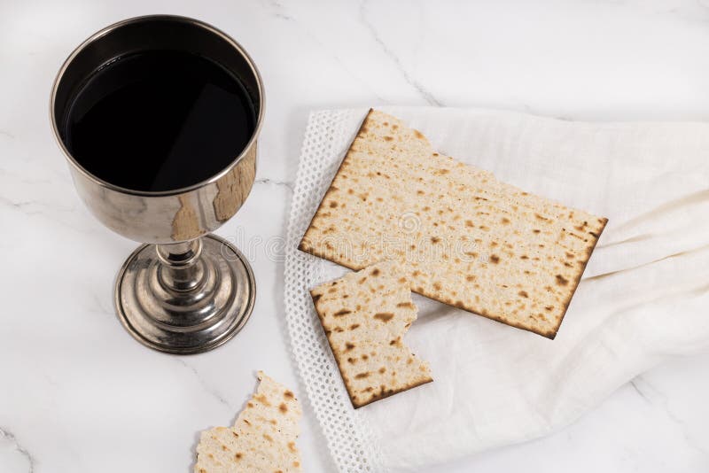 Holy Communion Chalice with Wine and Bread. Lord`s Supper Stock Photo ...