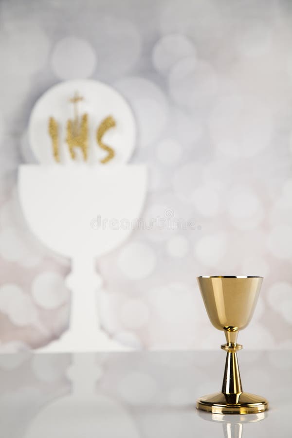 Holy Communion for Christianity Religion, Elements on White Back Stock ...