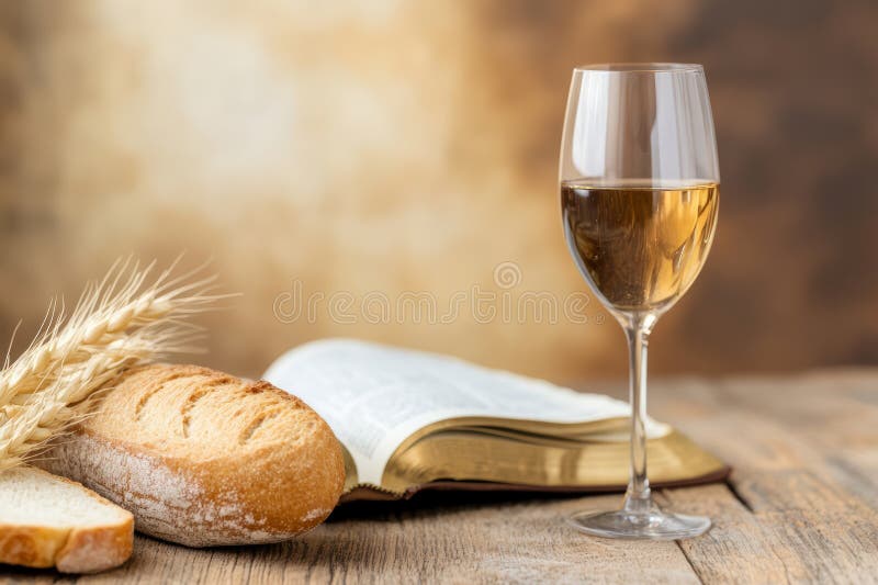 Holy Communion Elements (bread and Wine). Stock Photo - Image of ...