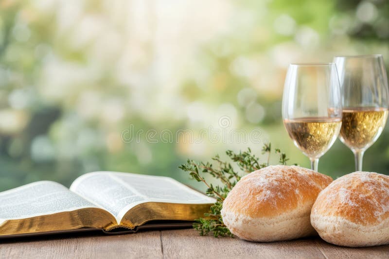 Holy Communion Elements (bread and Wine). Stock Photo - Image of ...
