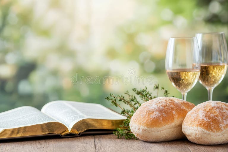 Holy Communion Elements (bread and Wine). Stock Photo - Image of ...