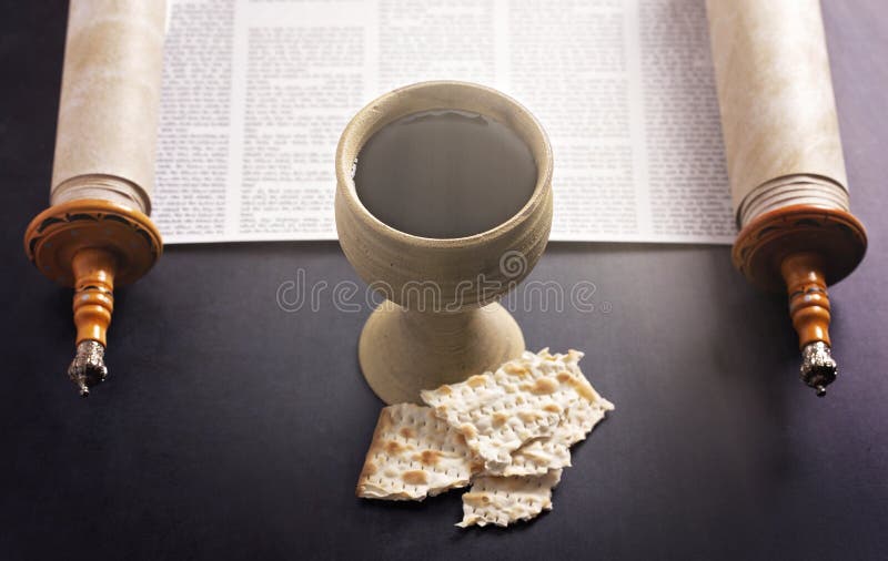 The Holy Communion with a Hebrew Torah Scroll Stock Image - Image of ...
