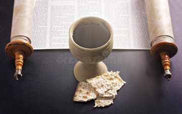 The Holy Communion with a Hebrew Torah Scroll Stock Image - Image of ...