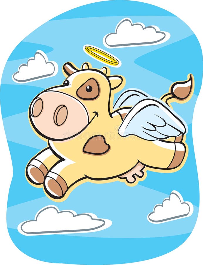 Holy Cow stock vector. Illustration of animal, flying - 2812702