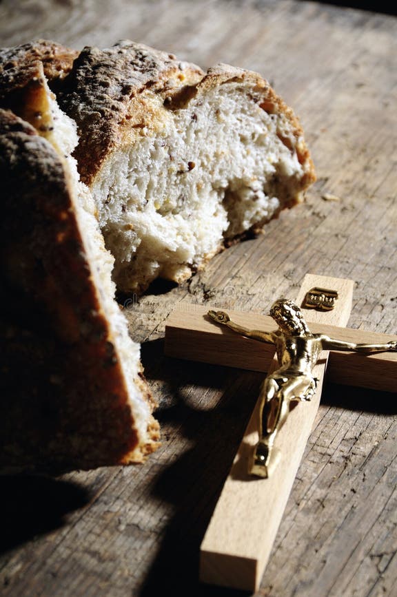 Holy cross and bread stock image. Image of christian, symbolic - 8099465