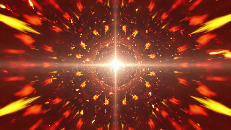 Holy Cross Shape Light Flare in the Fire Energy Tunnel Stock Video ...