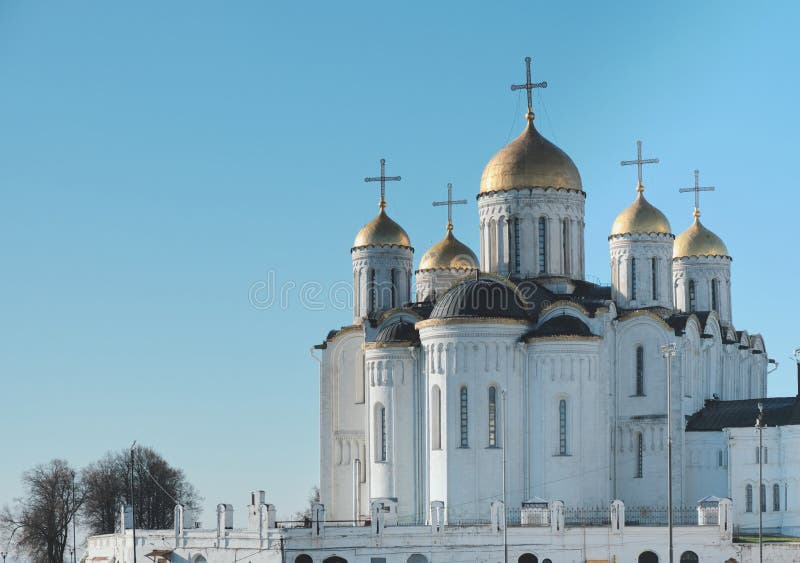 Holy Dormition Cathedral in Vladimir Stock Image - Image of pray ...