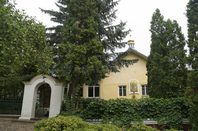 Holy Dormition Pskov-Caves Monastery Stock Image - Image of pskov ...