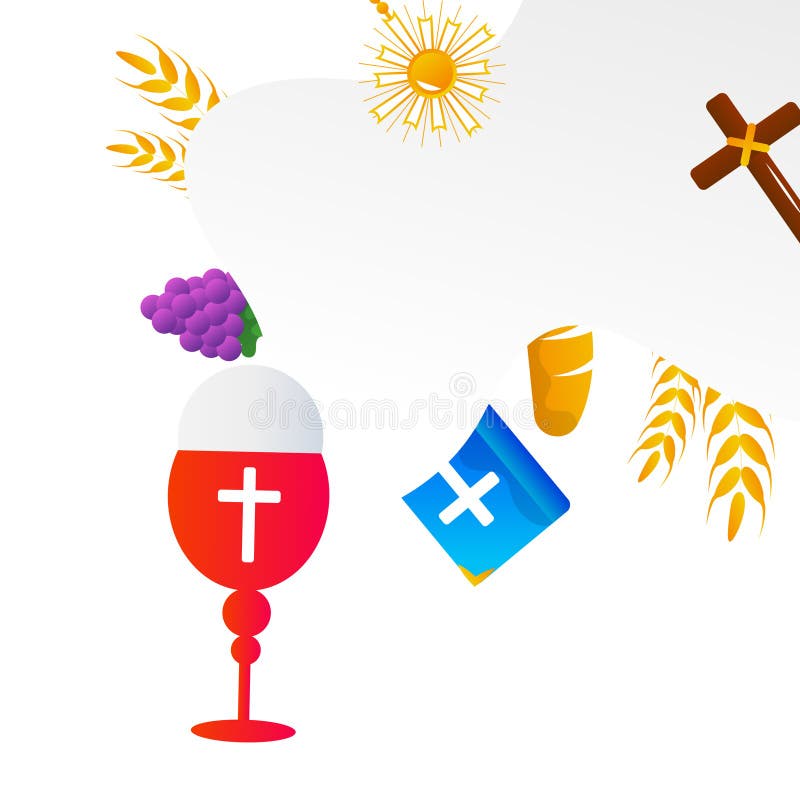 Holy Eucharist Vector Illustration on White Stock Vector - Illustration ...