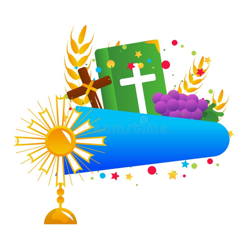 Holy Eucharist Vector Religions Cartoon Frame Stock Vector ...