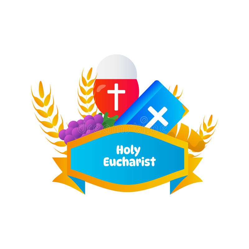 Holy Eucharist Vector Religions Cartoon Frame Stock Vector ...
